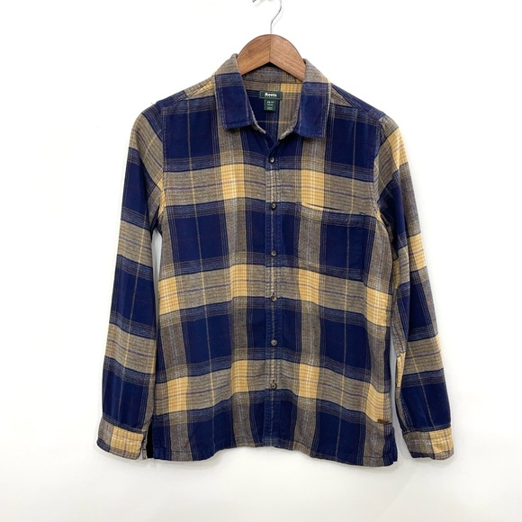 Roots | Tops | Roots Canada Plaid Flannelette Cotton Button Down Shirt ...